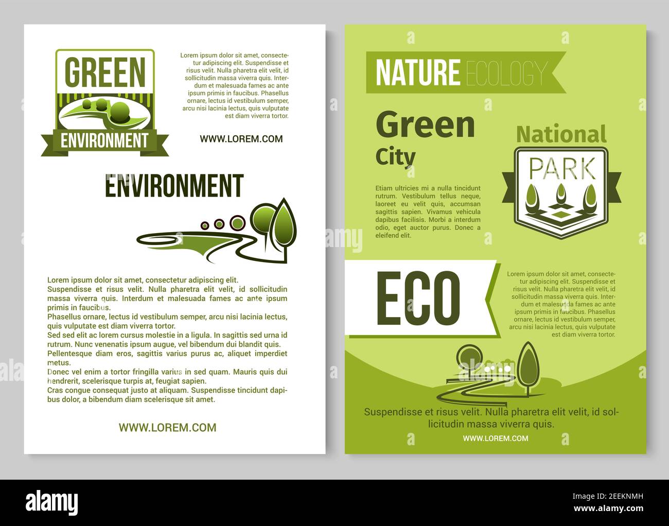 Nature ecology and green environment posters or brochure template ...