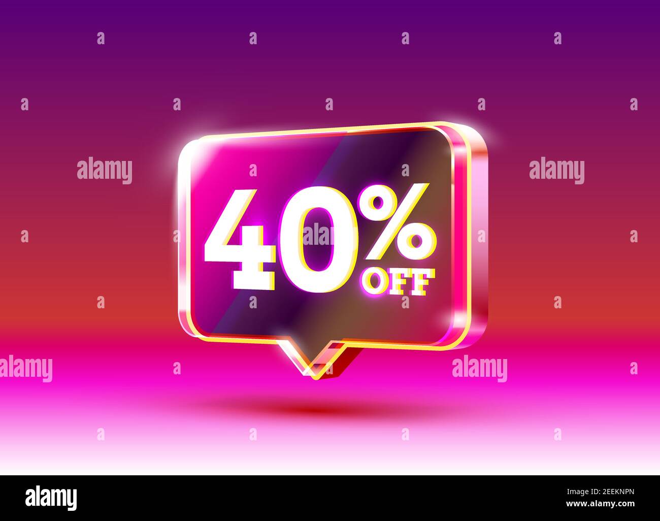 Discount Special Offer 40 Off Sale Flyer Vector Illustration Stock