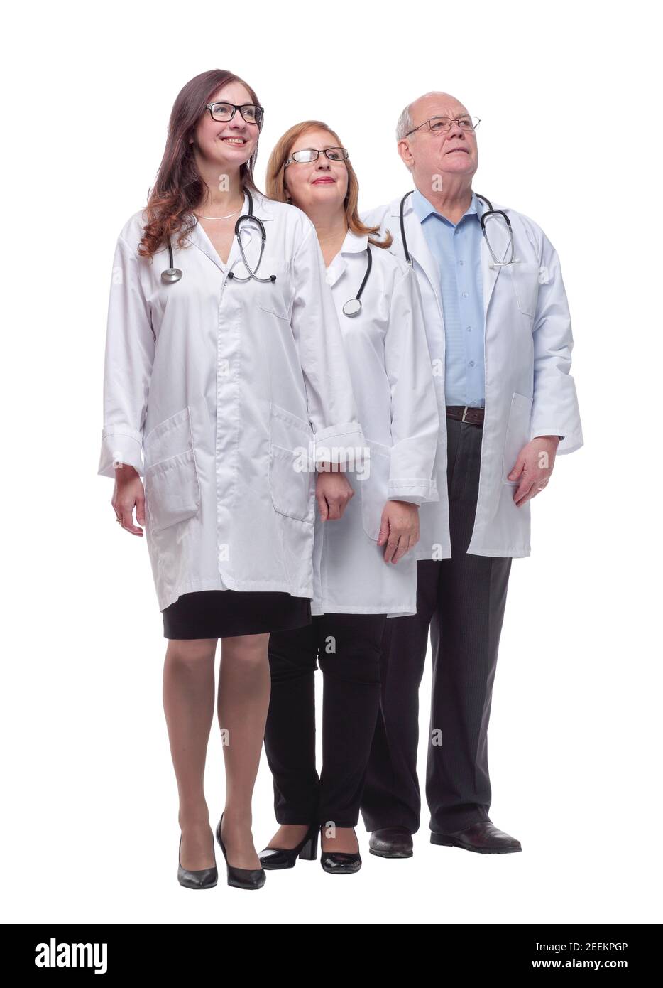 group of qualified doctors showing their visiting card Stock Photo - Alamy