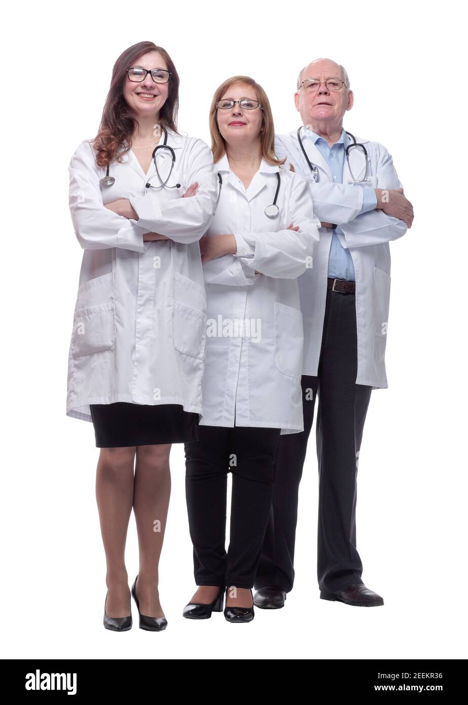 group of qualified doctors showing their visiting card Stock Photo - Alamy