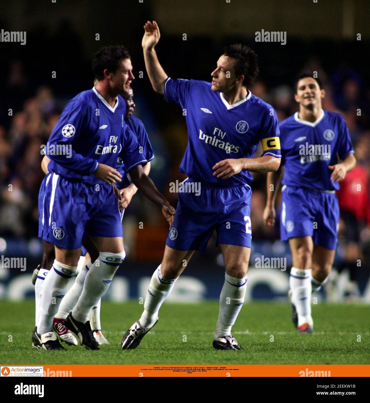 Chelseas wayne bridge celebrates scoring his first goal for chelsea hi ...