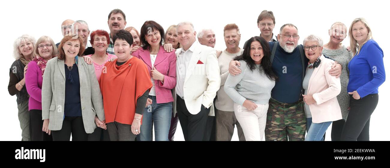 Group of happy people isolated over a white background Stock Photo - Alamy