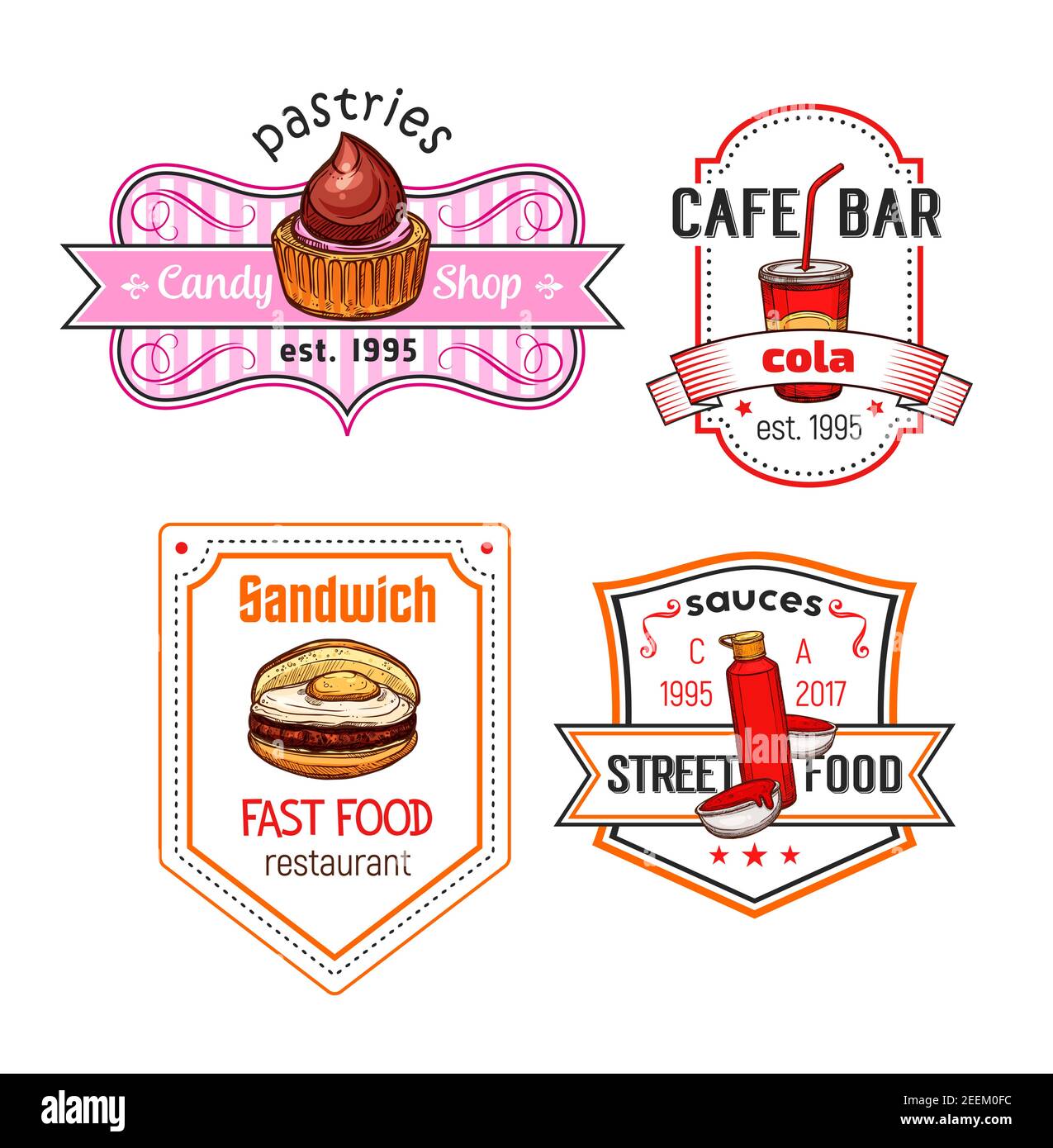 Chocolate sandwich icons set Cut Out Stock Images & Pictures - Alamy