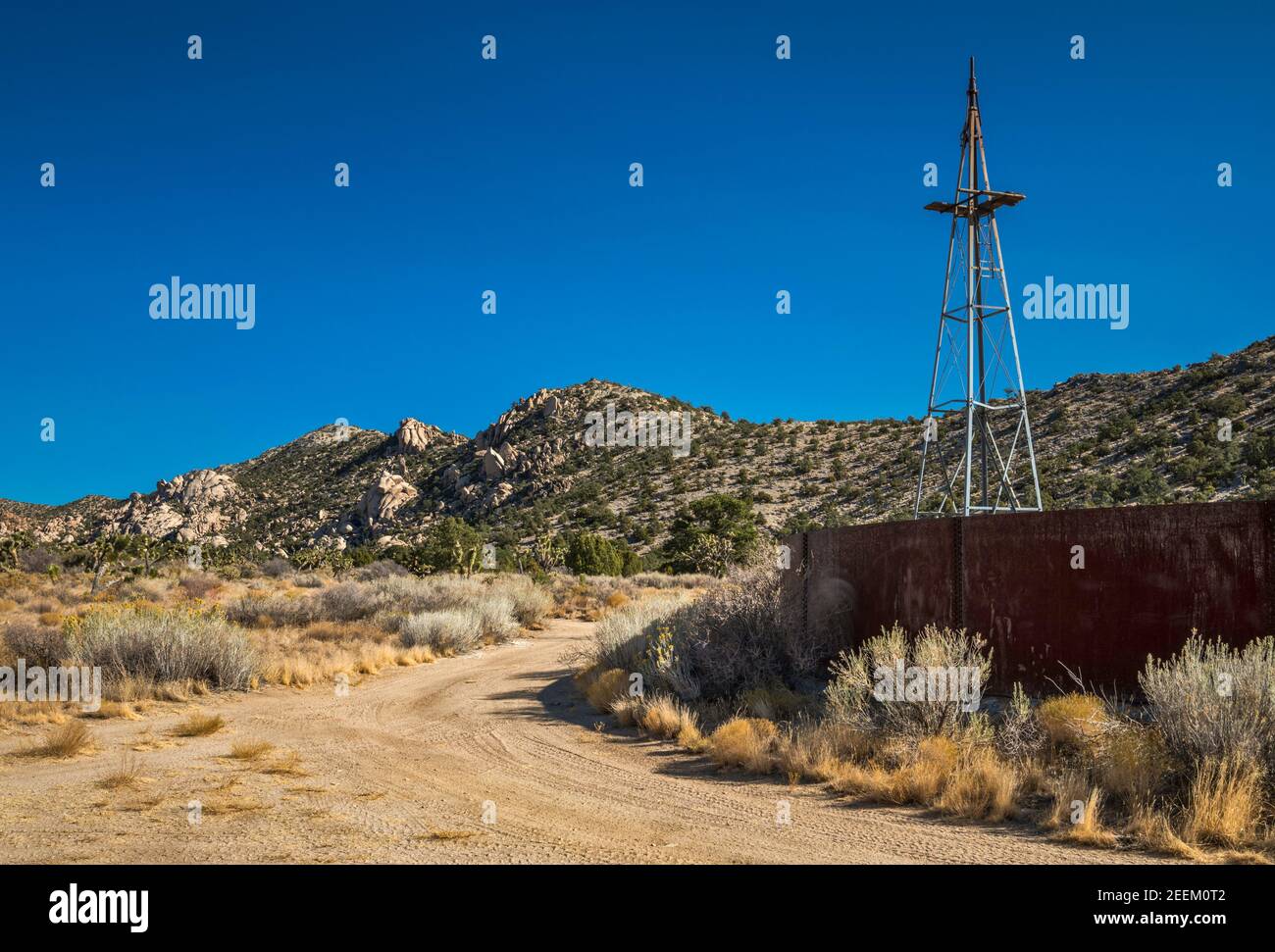 Abandoned water tank in Caruthers Canyon, New York Mountains, Mojave ...