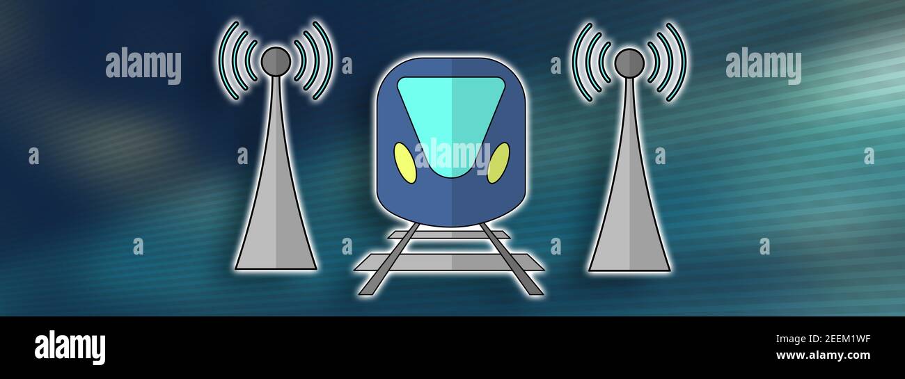 Illustration of a smart train concept Stock Photo - Alamy