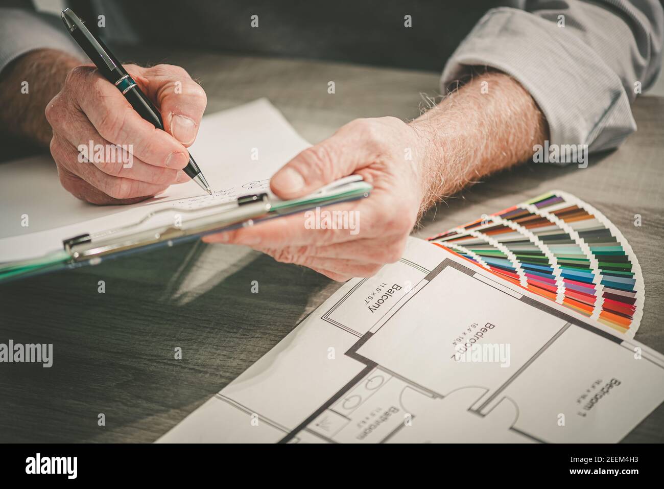 Architect working on a project in office Stock Photo - Alamy