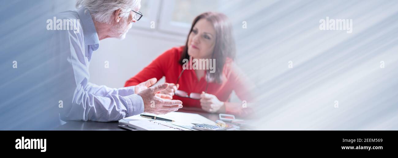 Businesspeople working together in office, panoramic banner Stock Photo ...