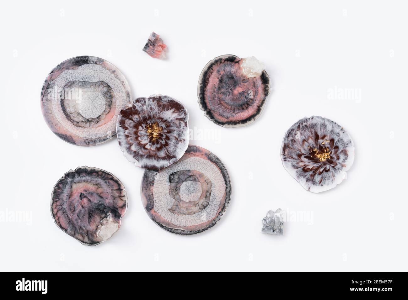 Resin marble coasters. Gift wrapping. Decorative packaging. Creativity ...