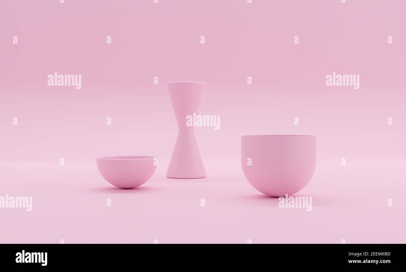 3d render abstract geometric shapes on color background Stock Photo - Alamy