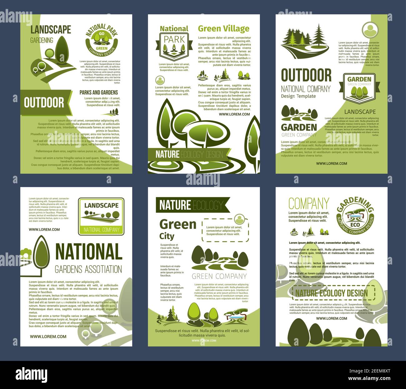 Ecology, environment protection posters. Green city, eco business ...