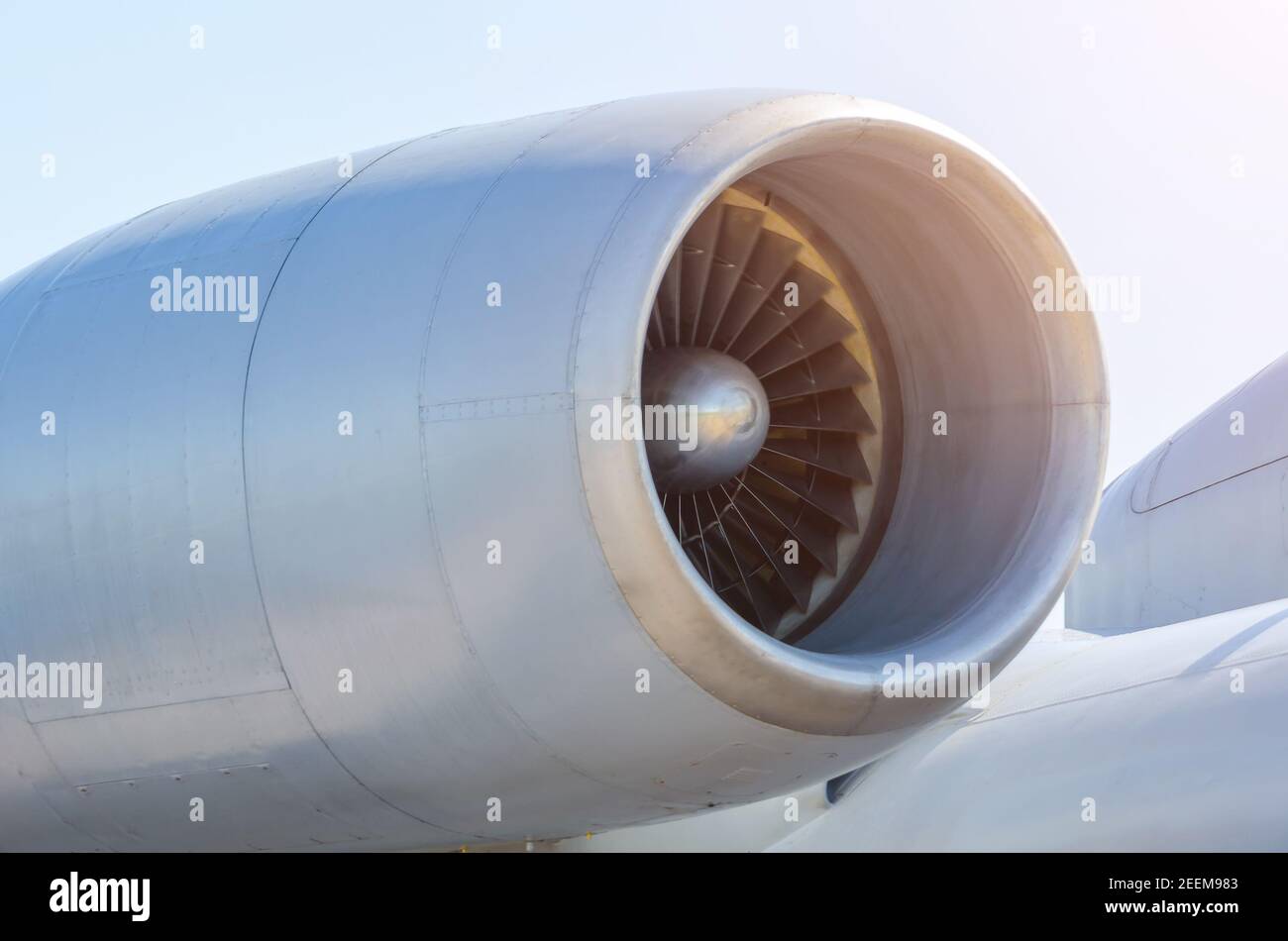 Engine turbo fan long in engine aircraft Stock Photo - Alamy