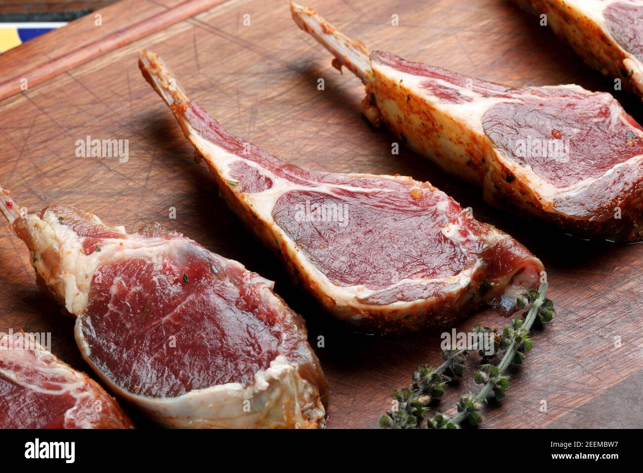Raw lamb's rib Stock Photo - Alamy