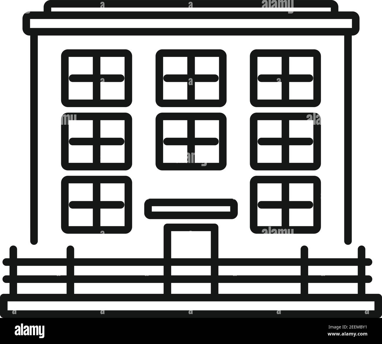 Prison building icon, outline style Stock Vector Image & Art - Alamy