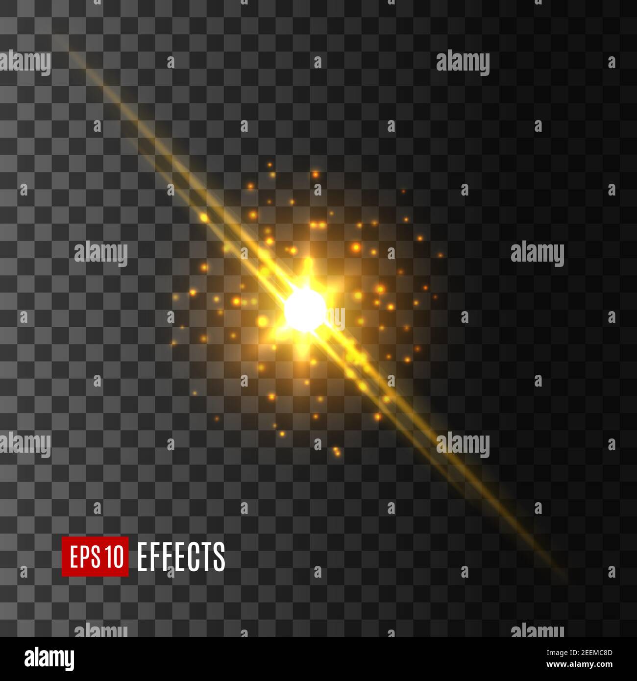 Light flash with glittering sparkles and lens flare effect. Vector ...