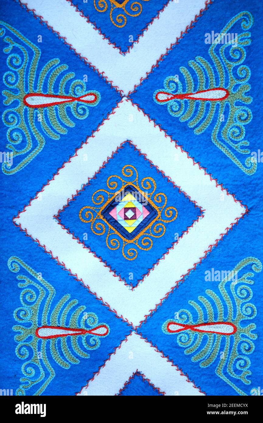 Traditional Kyrgyz colorful embroidery suzani Stock Photo - Alamy