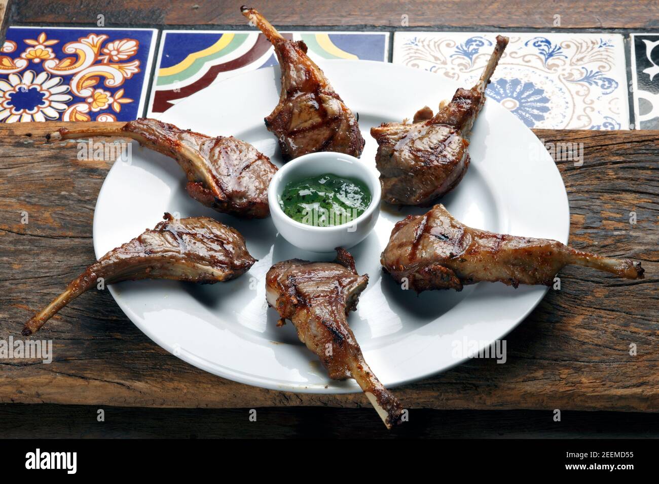 Roasted lamb rib Stock Photo - Alamy