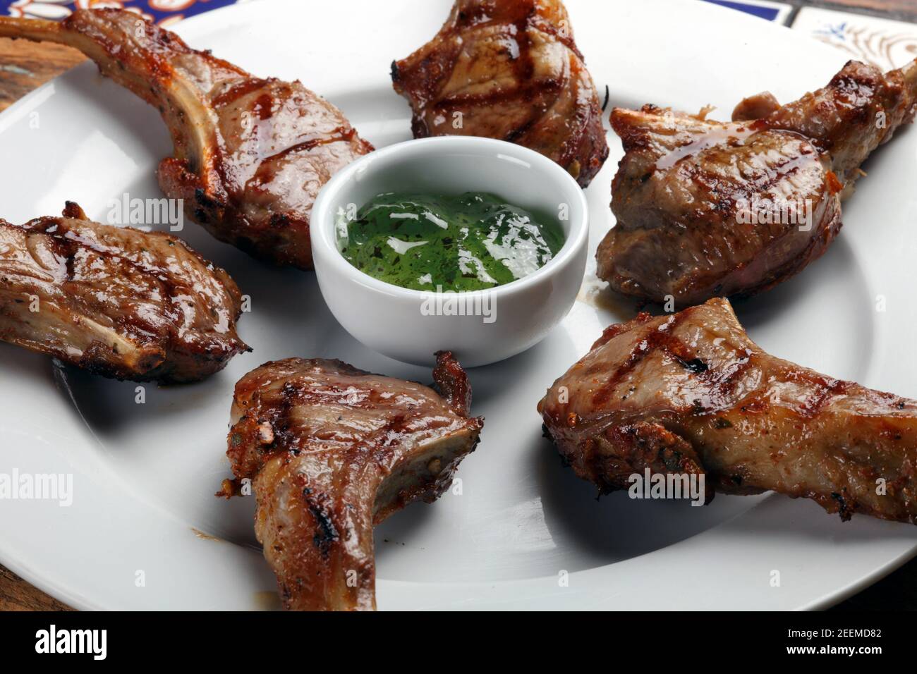 Roasted lamb rib Stock Photo - Alamy