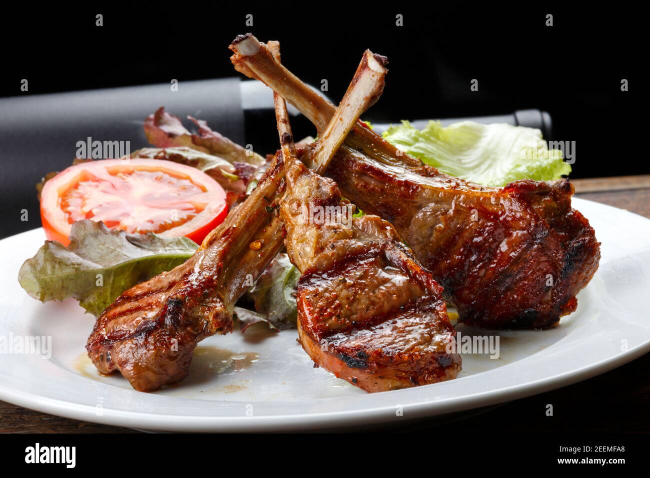 Roasted lamb rib Stock Photo - Alamy