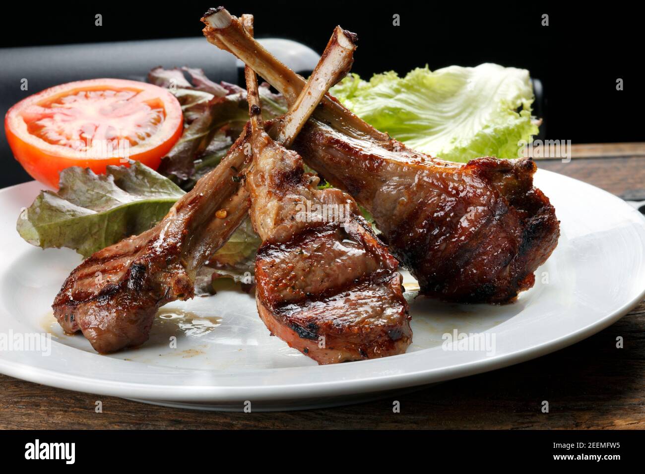 Roasted lamb rib Stock Photo - Alamy