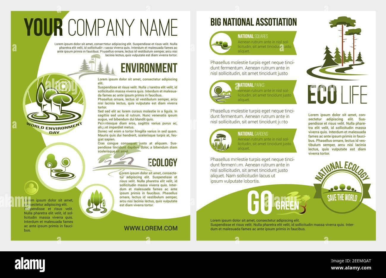 Ecology and green environment association or company brochure template ...