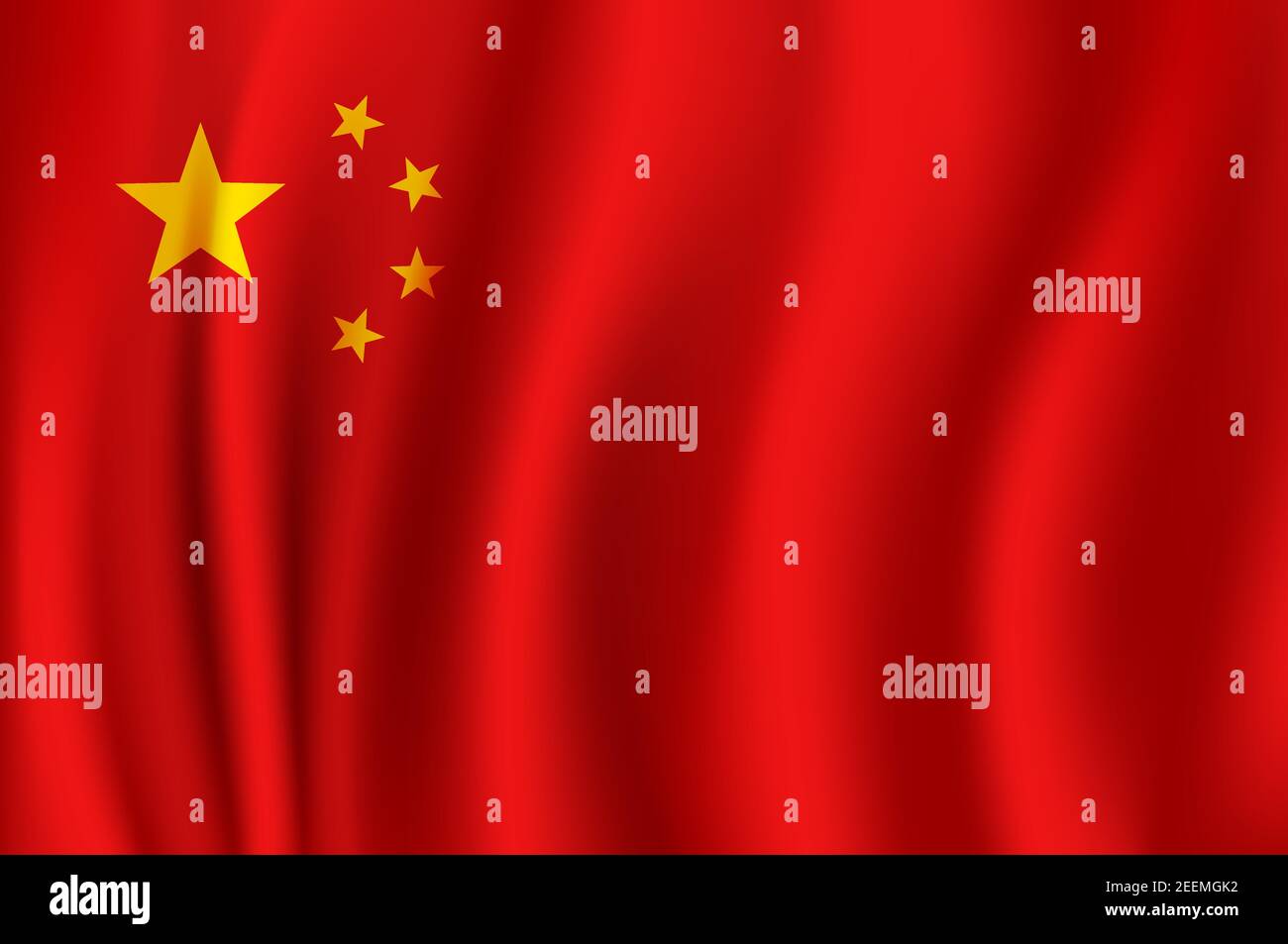 Flag of China as 3d national banner of People Republic of China ...