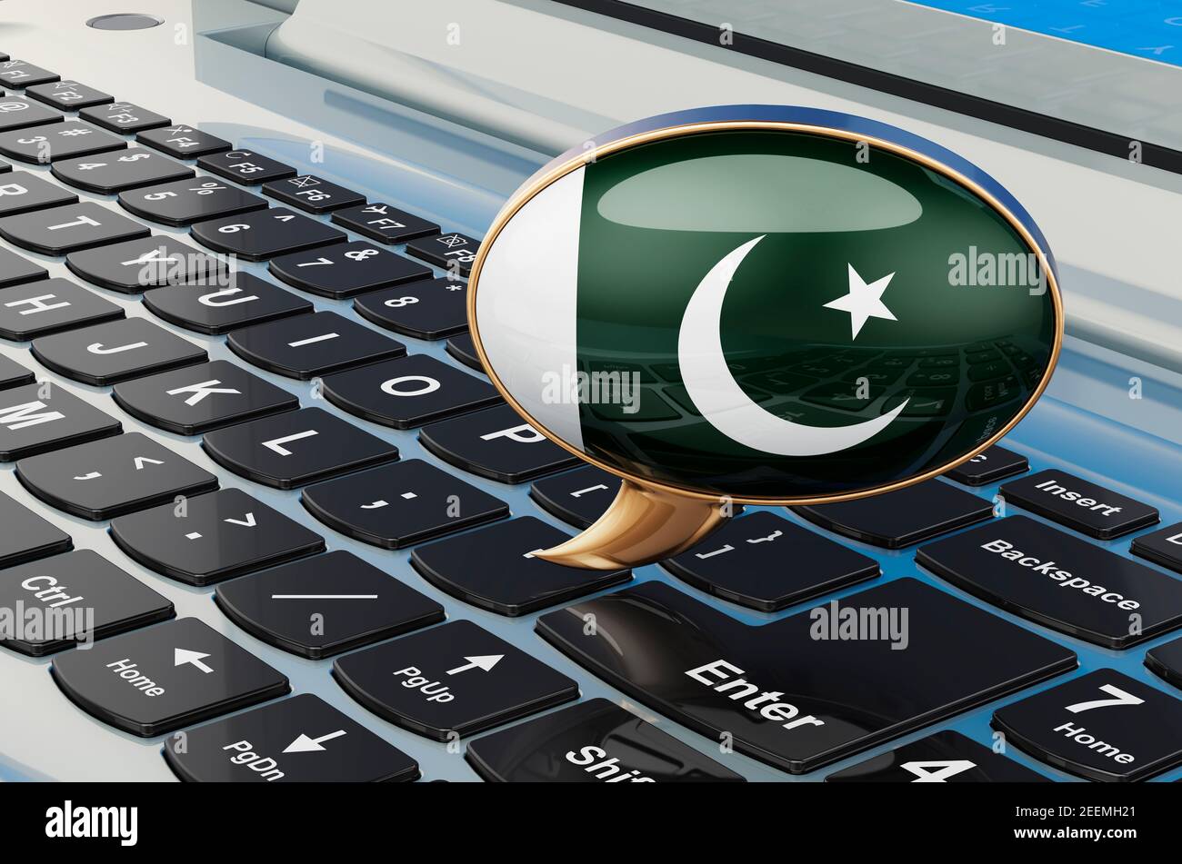 Learn Lahnda online concept. Speech balloon with Pakistani flag, 3D ...