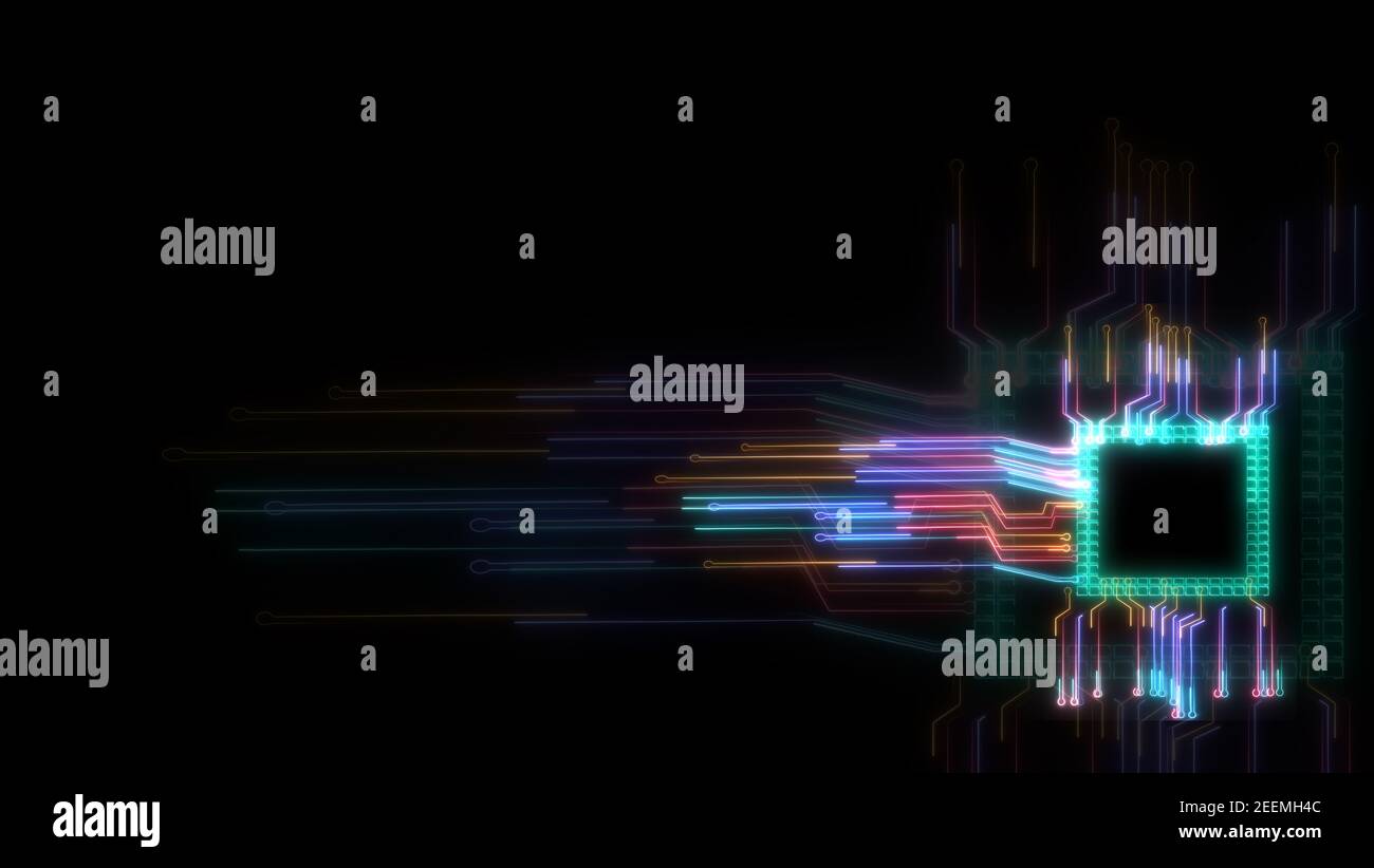 Futuristic digital intelligent chip data processing technology full ...