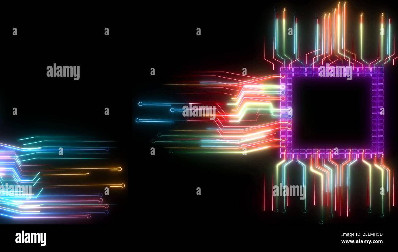 Futuristic digital intelligent chip data processing technology full ...