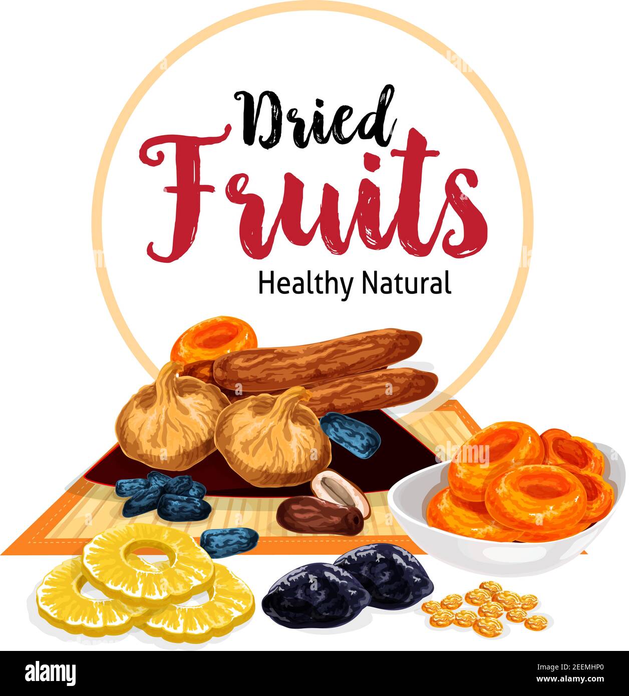 Dried fruit market Stock Vector Images - Alamy