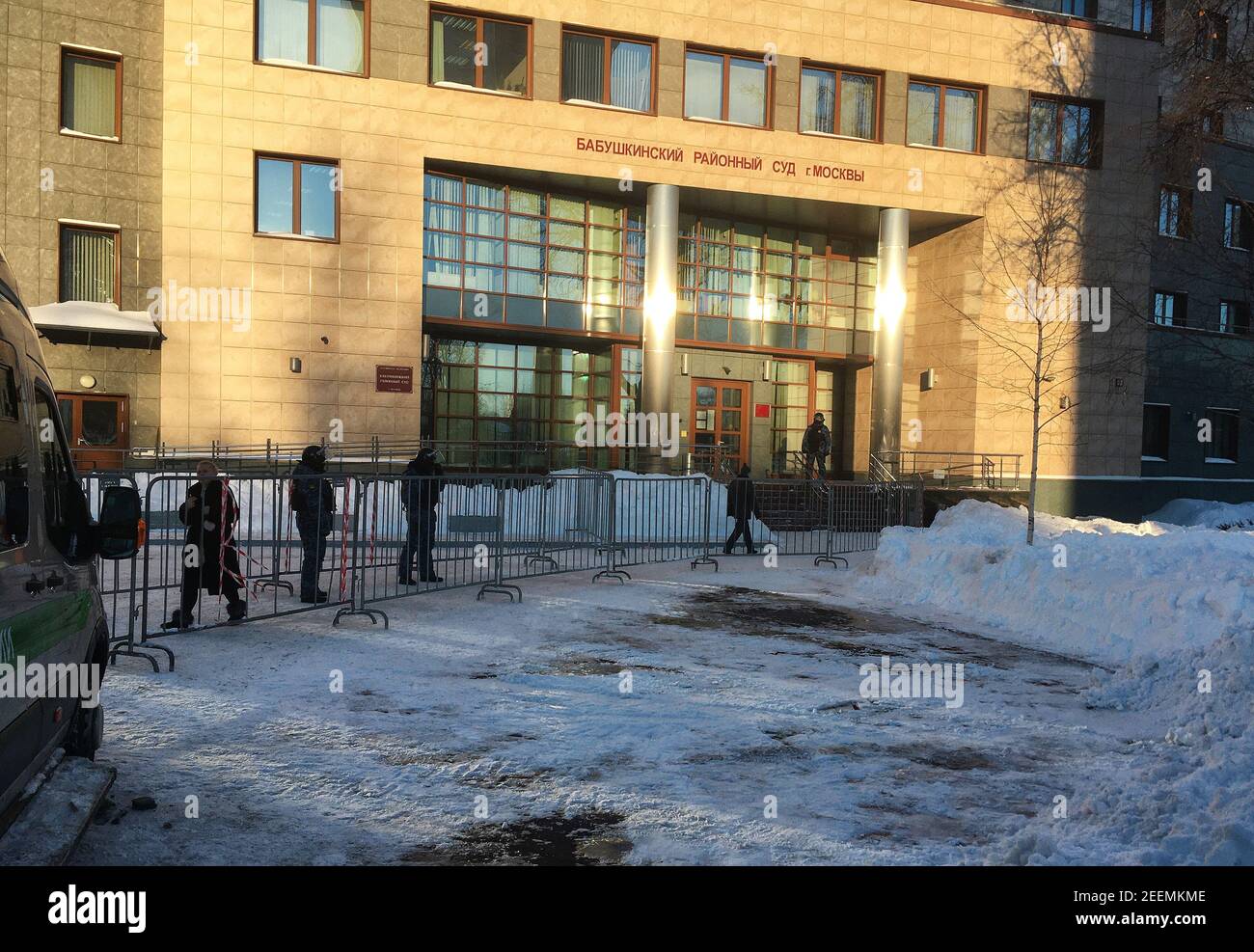 Russia Moscow, February 16, 2021. Court hearing of the case involving ...