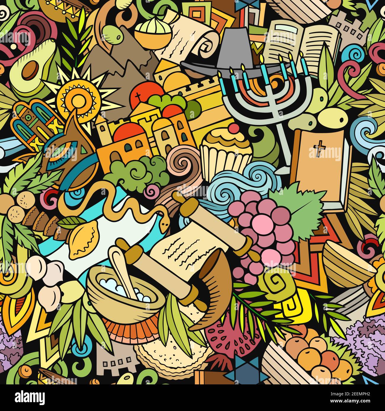 Hanukkah seamless pattern menorah hi-res stock photography and images ...