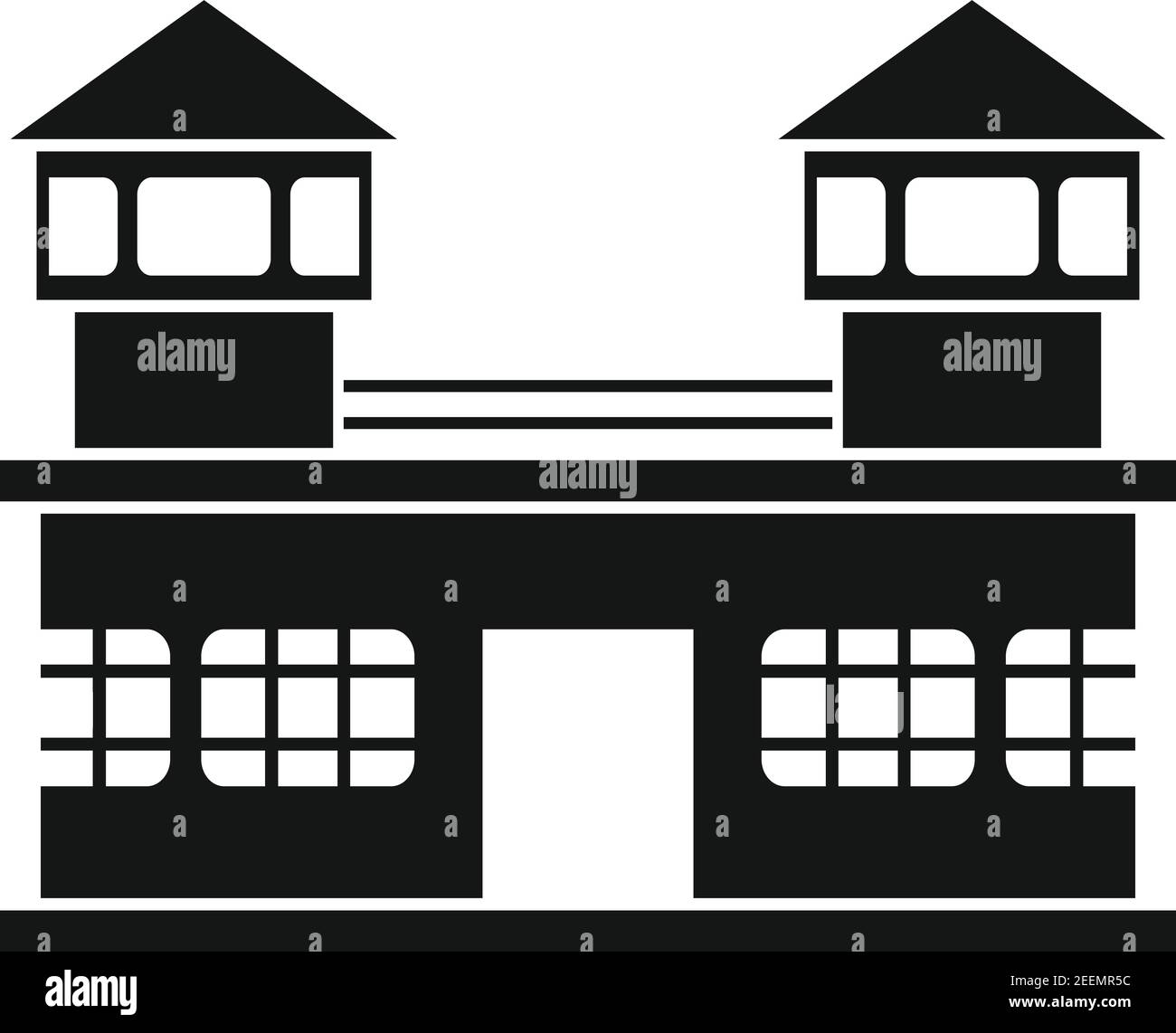 Prison Building Icon Simple Style Stock Vector Image And Art Alamy