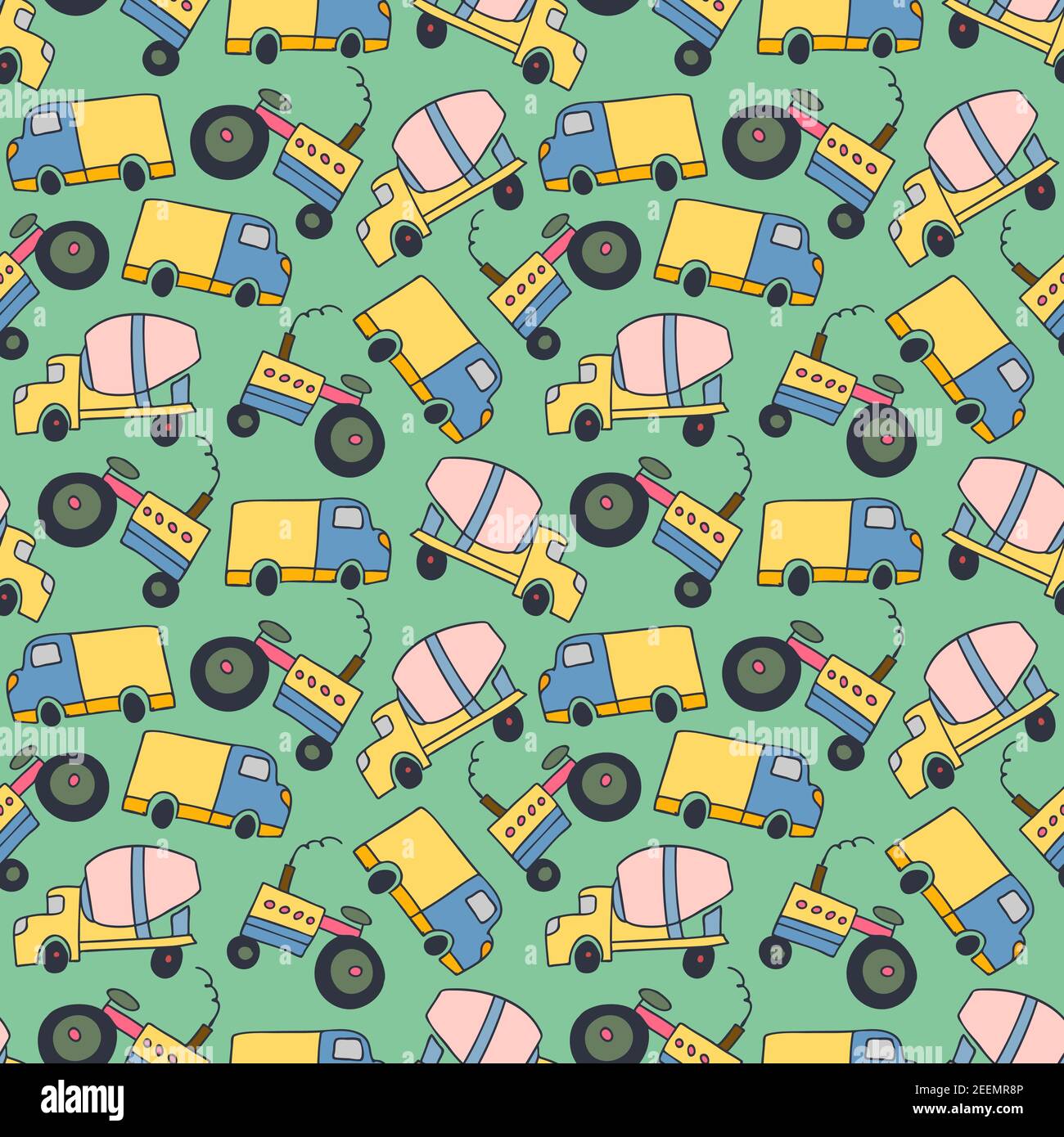 pattern element cargo vehicle. Seamless pattern vector of construction ...