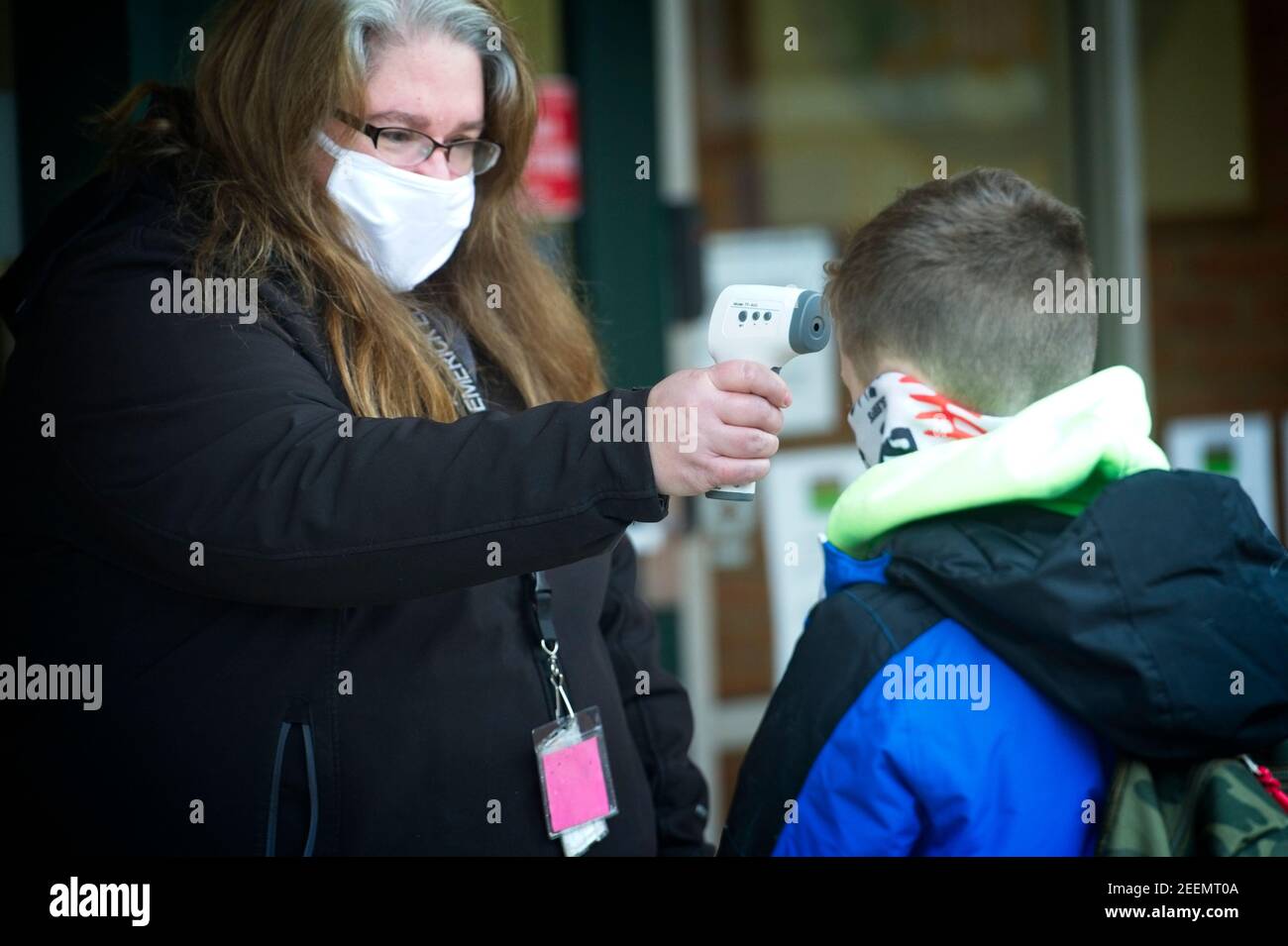 UNITED STATES - 02-16-2021: Staff at Emerick Elementary School in ...