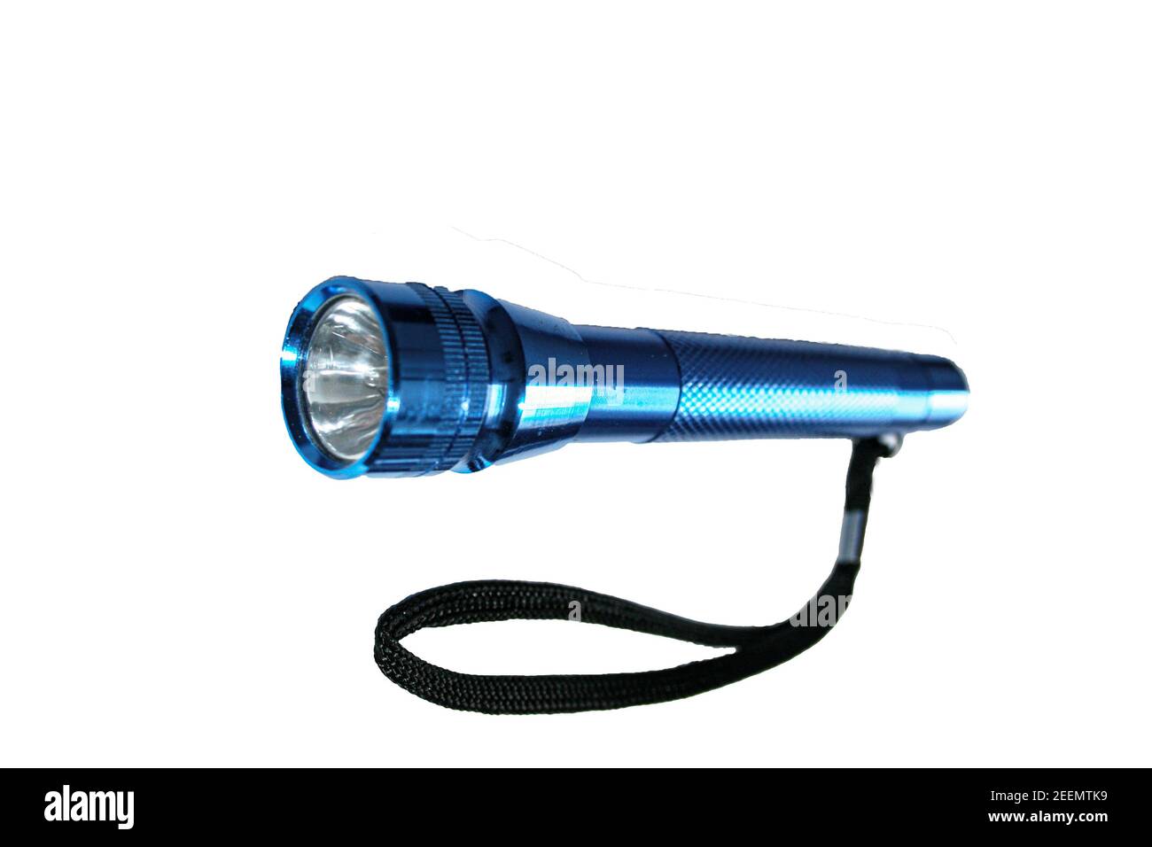 Blue torch isolated on white background Stock Photo - Alamy