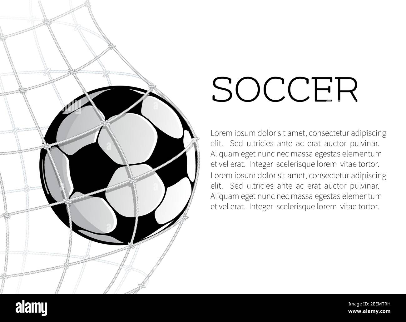 Soccer ball in the net of football gate on white background. Goal ball ...