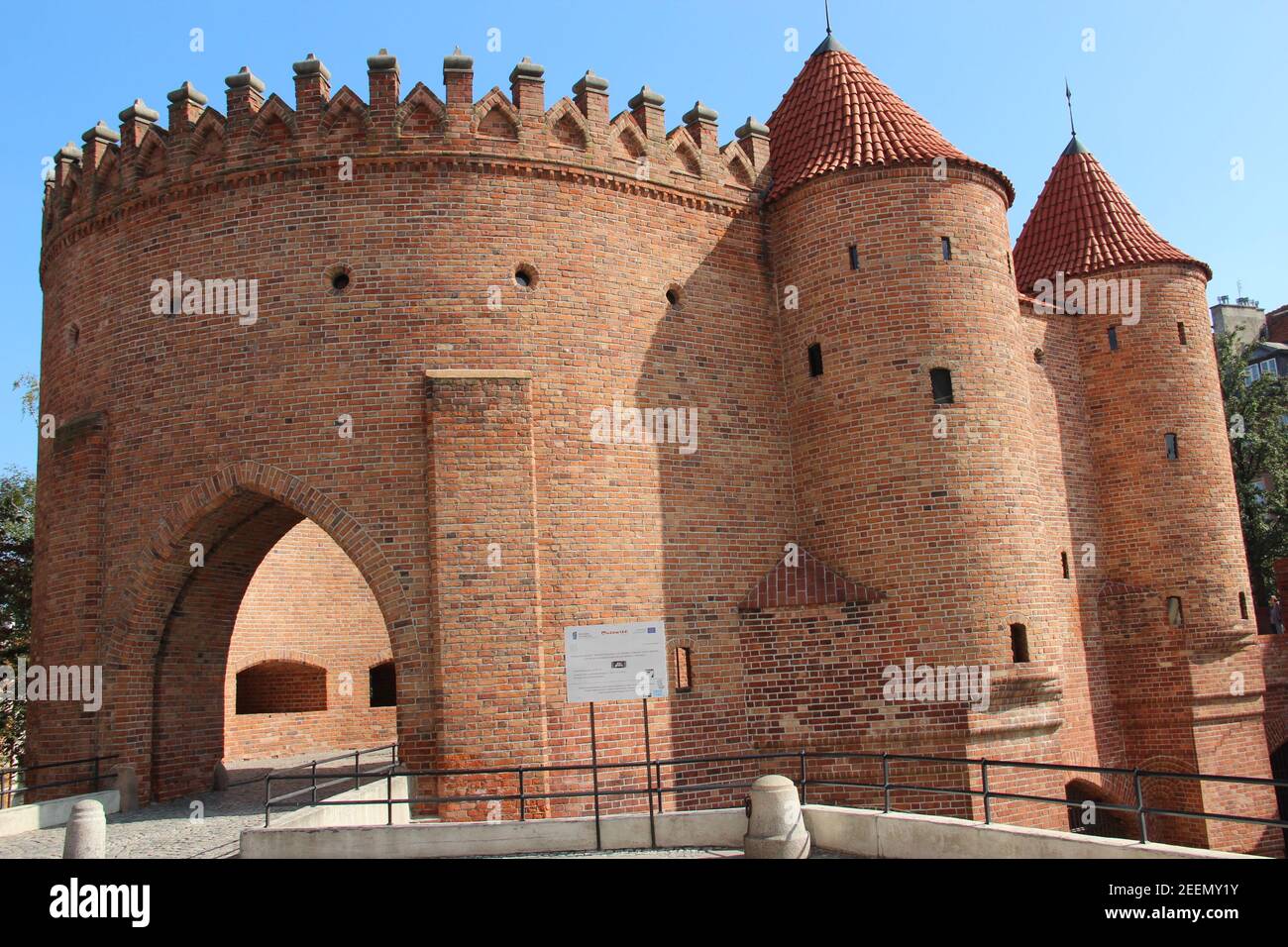 The Barbican, part of the medieval city walls around the old city in ...