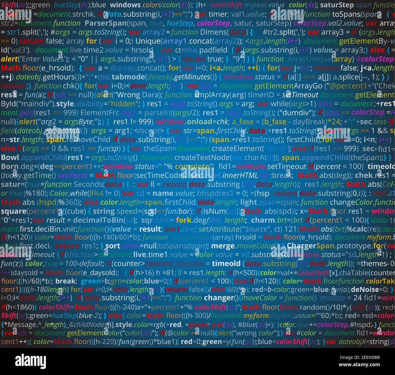 Abstract Program Code Screen Of Colored Lighted Syntax Of Source Code Script Vector Background