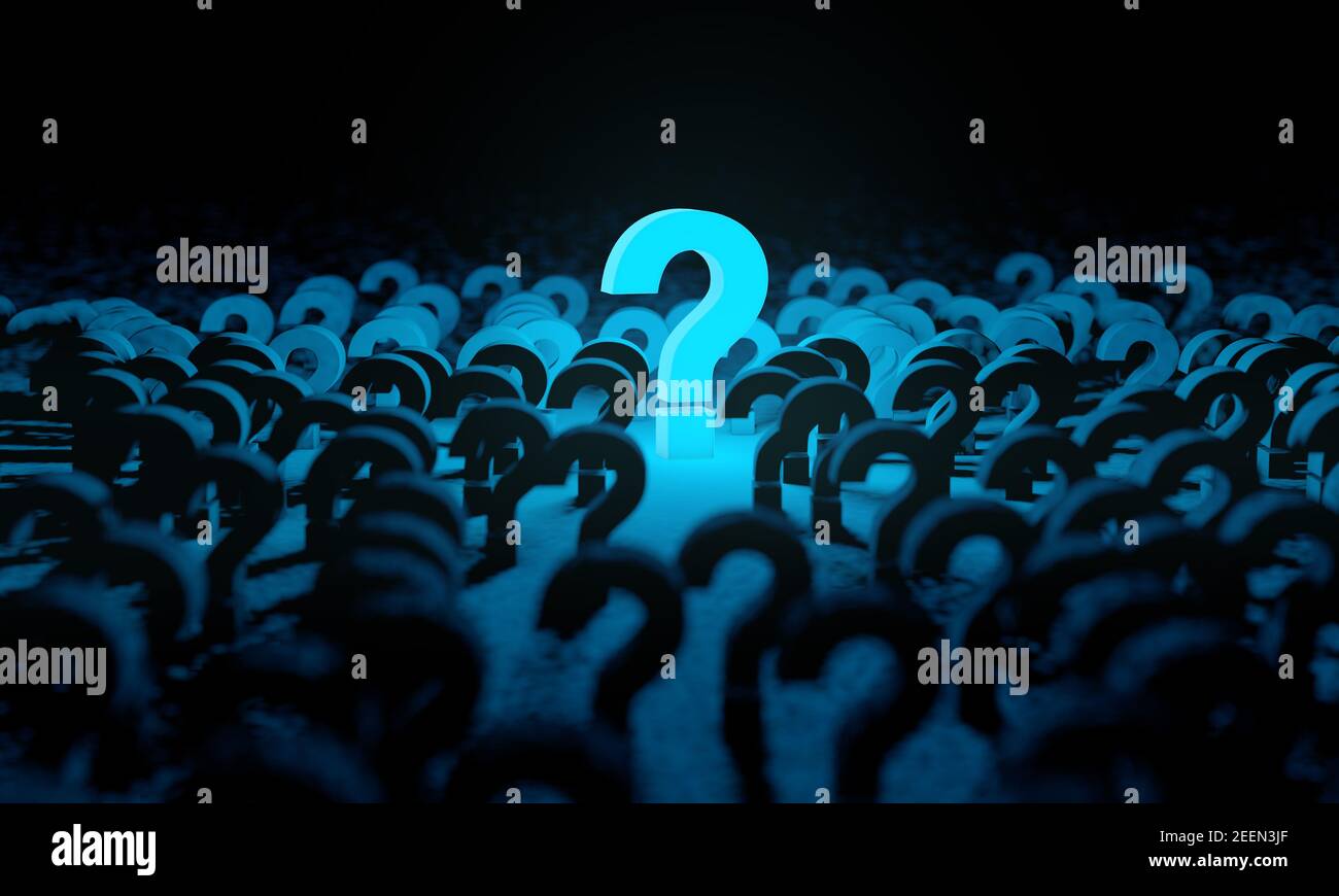 Concept of doubts and questionnaire. Ask and question.3d illustration ...