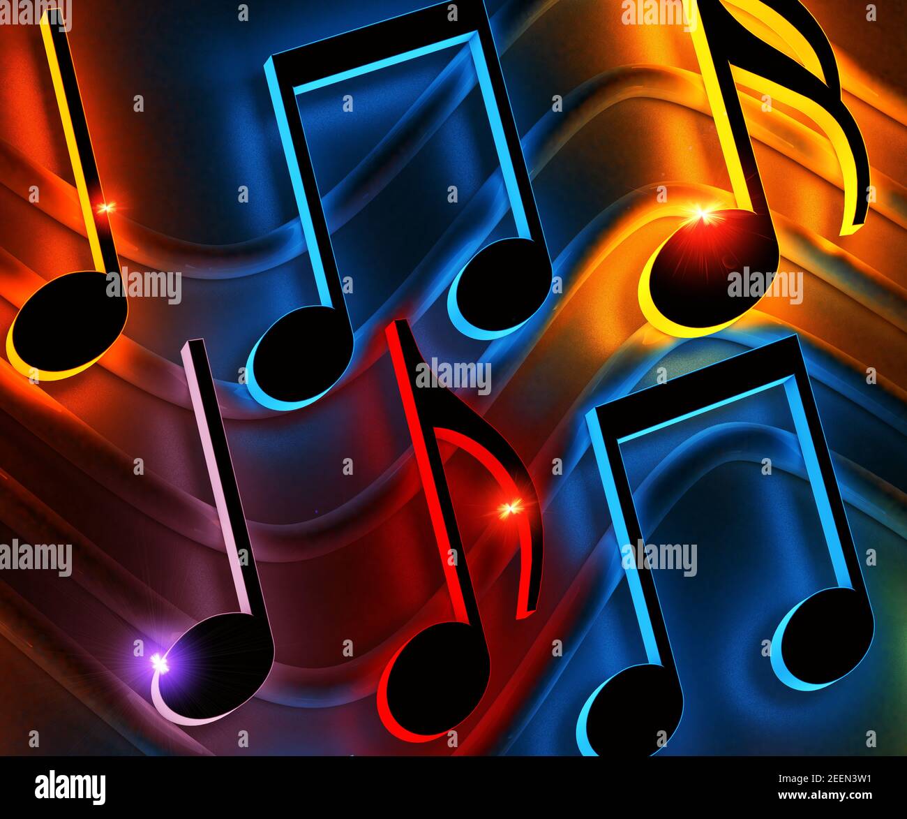 Song and melody concept.3d illustration for music festivals and jazz ...