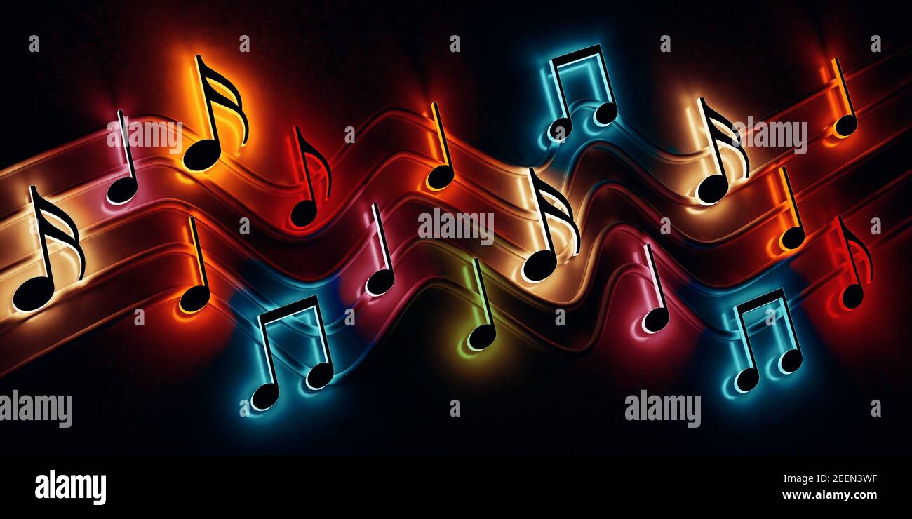 Song and melody concept.3d illustration for music festivals and jazz ...
