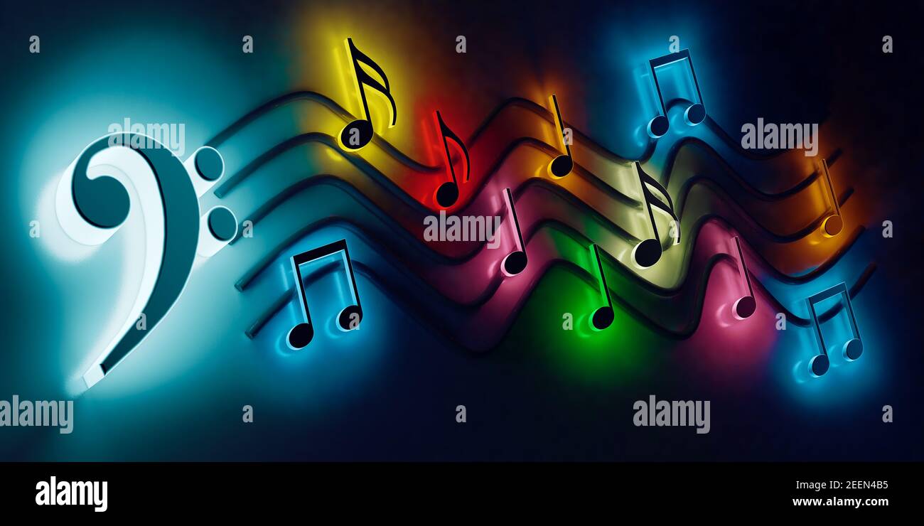 Song and melody concept.3d illustration for music festivals and jazz ...