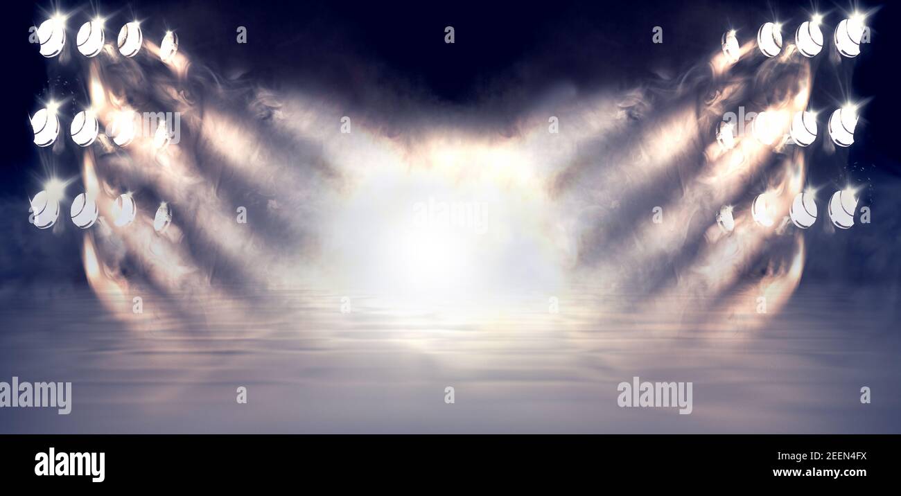 Musical background.Set of lights. Concept of live music and concerts ...