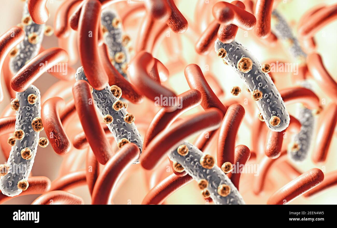 3d illustration of microscopic image of a virus or infectious cell ...