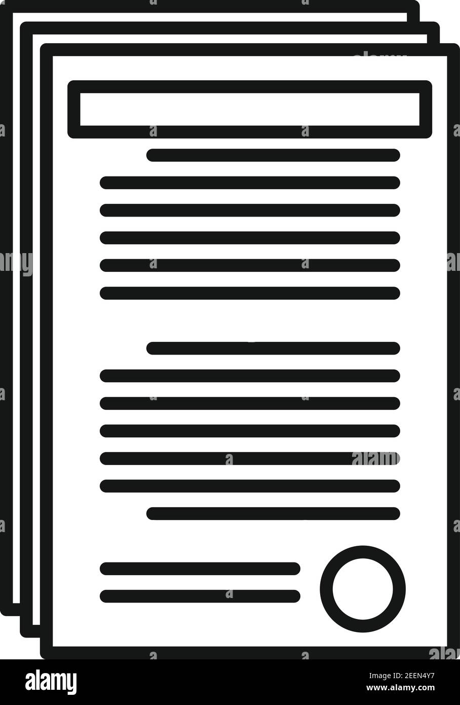 Legal documents line icon Black and White Stock Photos & Images - Alamy