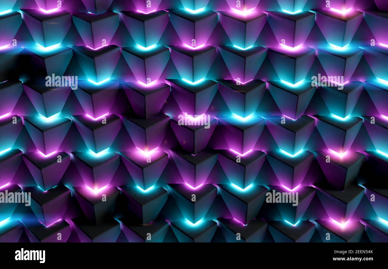 Futuristic 3d illustration of design of squares, rectangles and ...