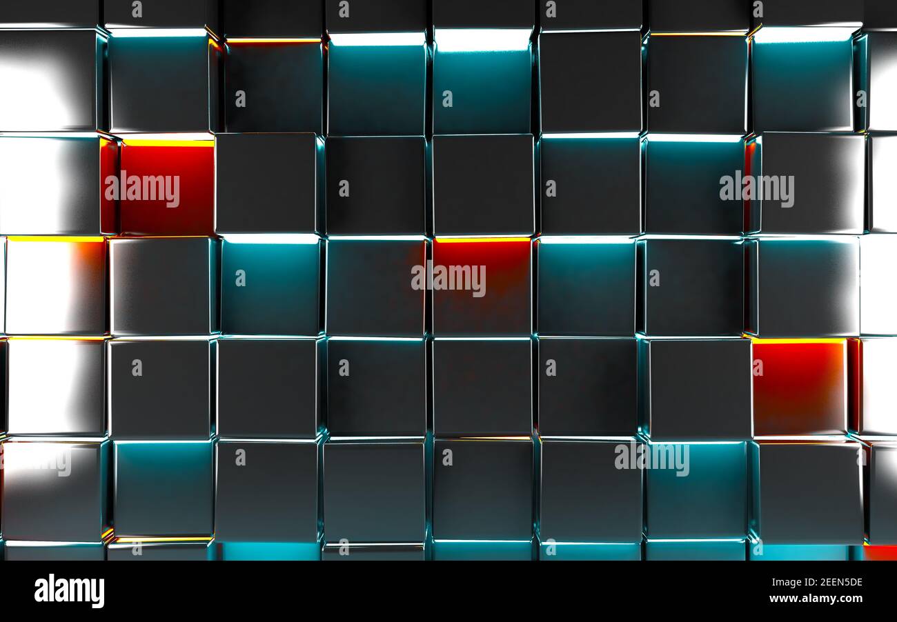 trendy design of mosaic shiny texture and neon lights. Tech and digital ...