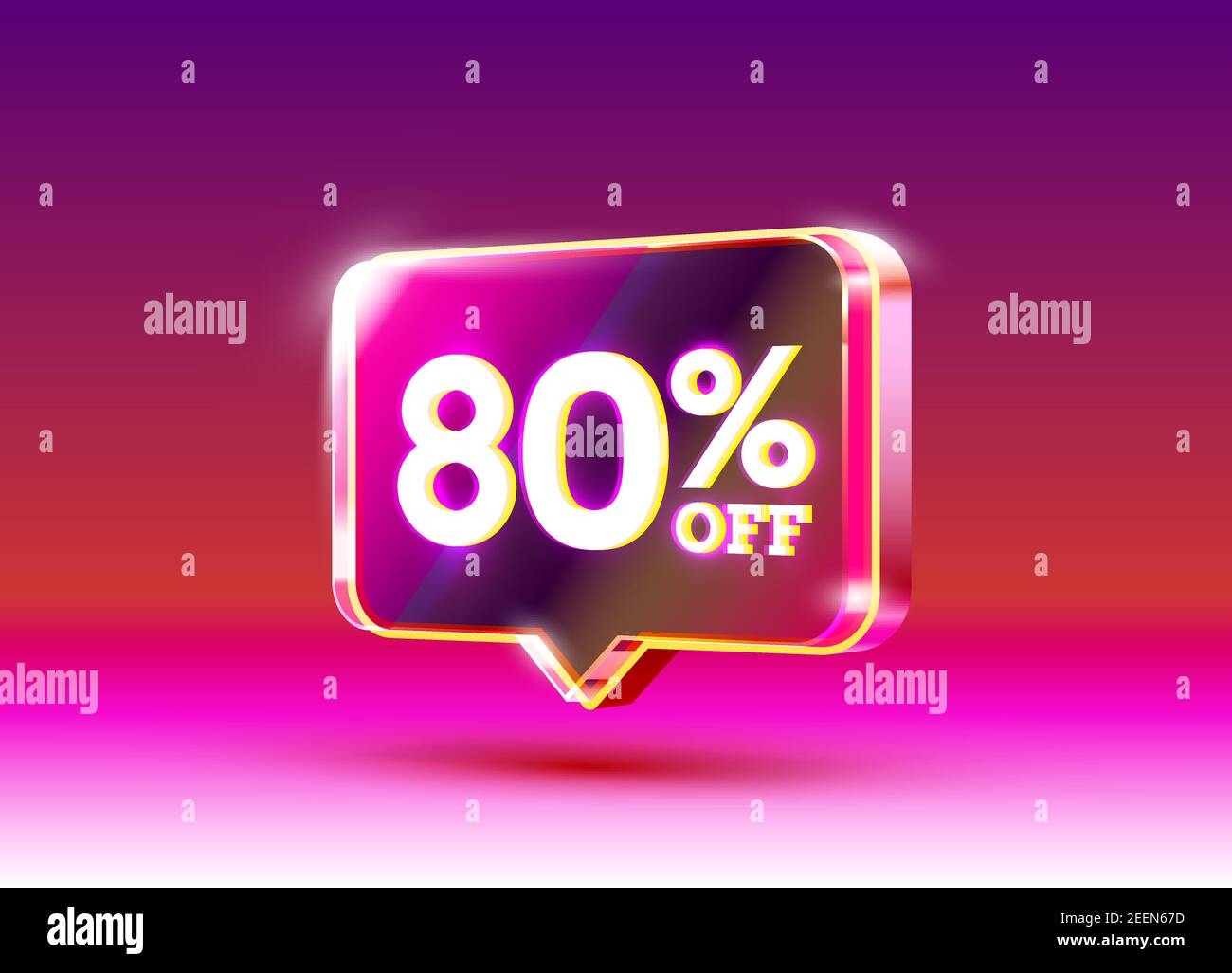 Discount special offer, 80 off sale flyer. Vector illustration Stock ...