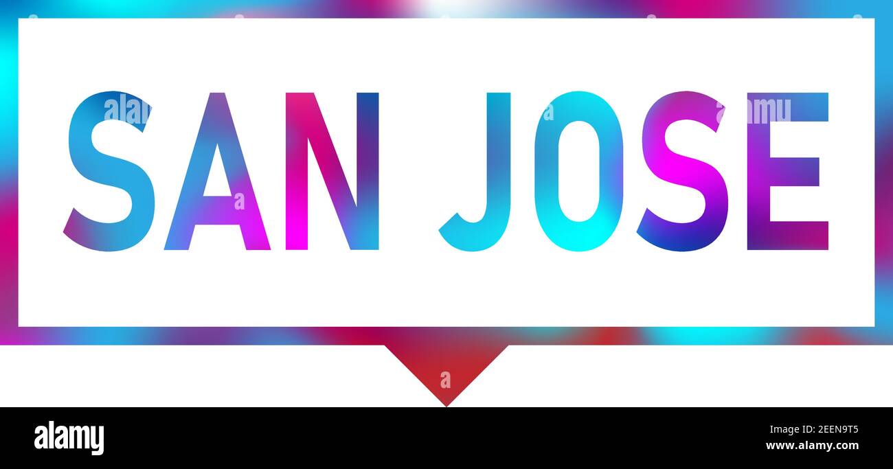 San Jose speech bubble tag. colored vector illustration design Stock ...