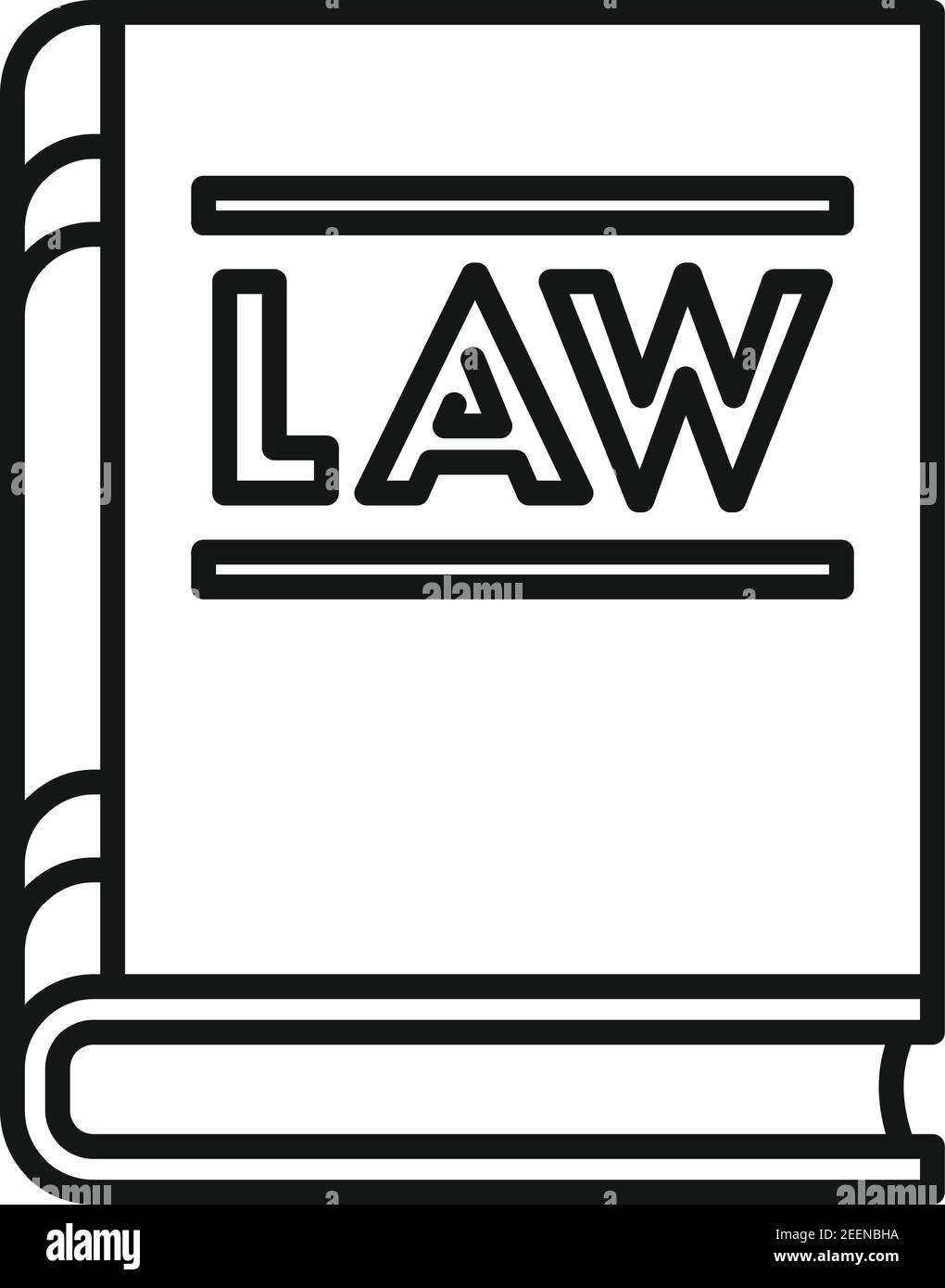Law book icon thin Black and White Stock Photos & Images - Alamy